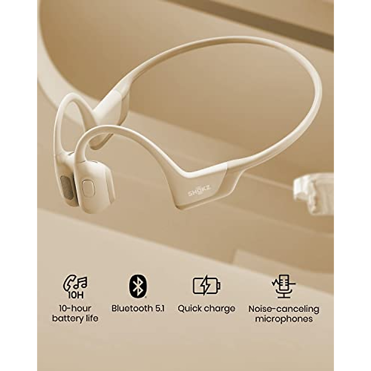 SHOKZ OpenRun Pro - Open-Ear Bluetooth Bone Conduction Sport Headphones - Sweat Resistant Wireless Earphones for Workouts and Running with Premium Deep Base - Built-in Mic, with Hair Band