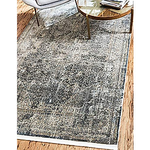 Unique Loom Baracoa Collection Area Rug - La Cabana (5' 5" x 8' Rectangle, Fume Gray/ Brown)