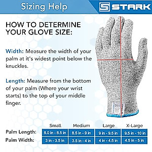 Stark Safe Cut Resistant Gloves, Level 5 Protection, Kitchen Cut Gloves for Meat, Shucking, Fillet, Mandolin Slicing, Carving, 1 Pair, Large