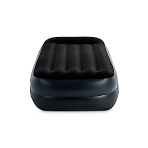 Intex Dura-Beam Standard Series Pillow Rest Raised Airbed w/Built-in Pillow & Electric Pump, Bed Height 16.5", Twin