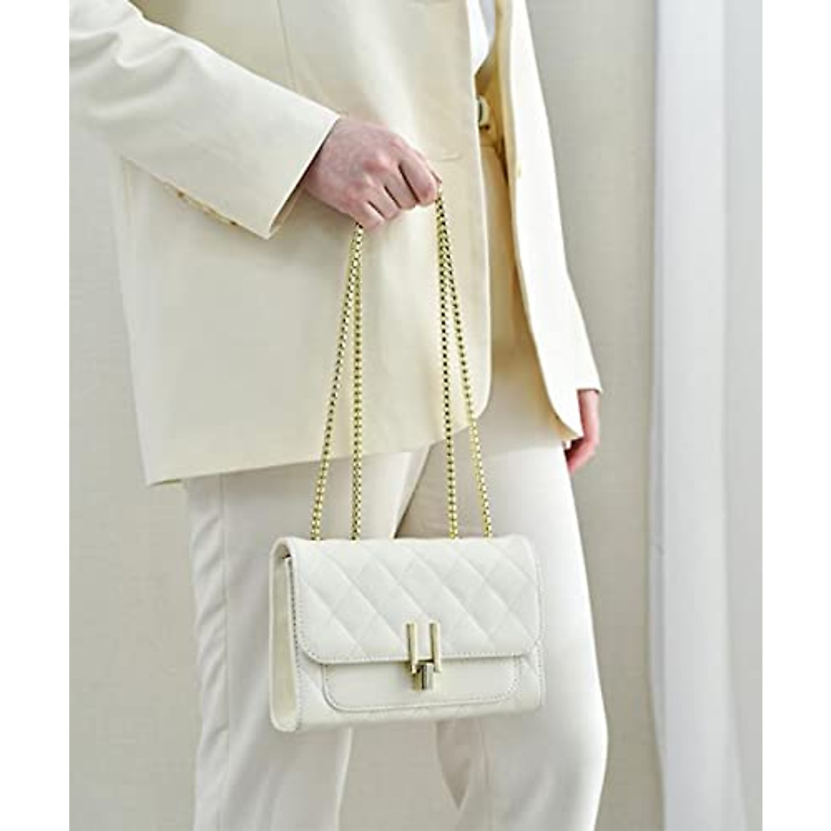 YXBQueen Women's Crossbody Handbags white Purses and Handbags Quilted Chain Purse Small Satchel Handbags