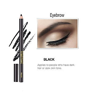 Zevni SUMEITANG Eyeliner Pencil 12 Pcs 2 in 1 Wooden Black Eye liner & Eyebrow Pencil Women Makeup Easy to Color Long lasting Waterproof