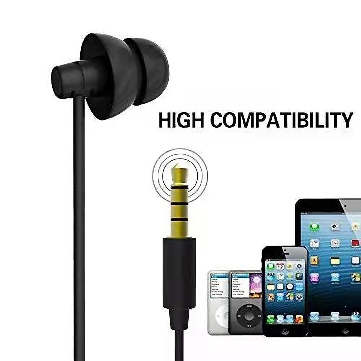 Ururtm Sleep Soundproof Earbuds Headphones, Noise Isolating Soft Earbuds for Sleeping, Nighttime, Insomnia, Side Sleeper, Snoring, Travel, Meditation & Relaxation (Black)