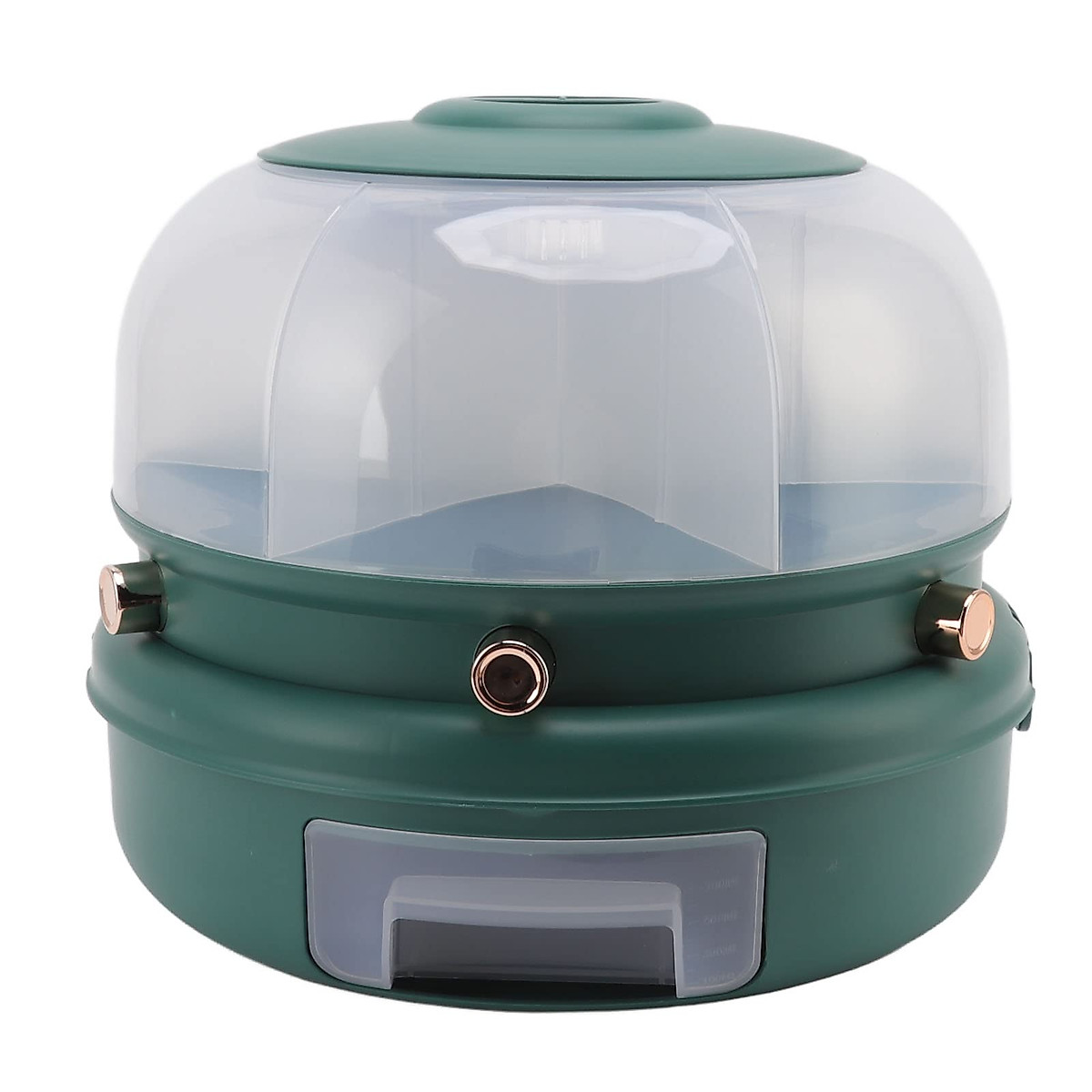 Mumusuki 4kg Rice and Grain Storage Container, Single Layer 6 Grids 360° Rotating Food Dispenser Airtight Food Storage Container for Grain, Sugar, Flour, Rice, Nuts, Snacks (Dark Green)