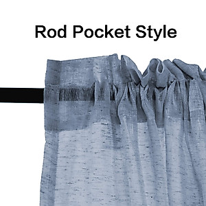 Sheer Curtains Linen Textured Curtains for Living Room 52 x 84 Inch Natural Rod Pocket Window Panel, Linen Look Burlap Curtain Home Fashion Natural Linen Rich Quality Curtain, 2 Panels, Beige