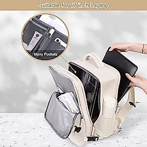 Sinaliy Large Travel Backpack for Women, 40L Carry On Backpack, 17 Inch Laptop Waterproof Casual Backpack, College Bookbag, Backpack for Women, as Person Item Flight Approved