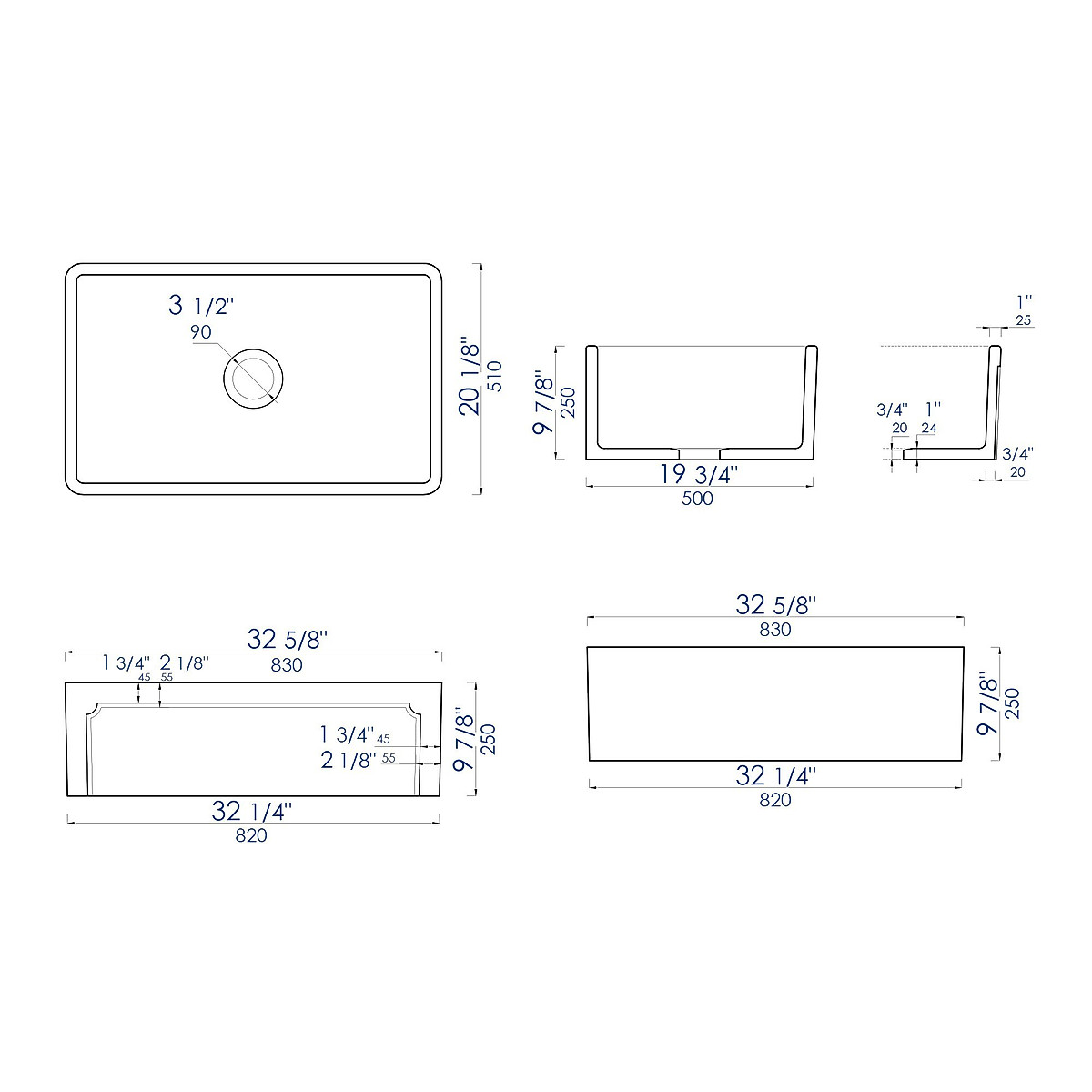 ALFI brand AB3320SB-BM Kitchen Sink, Black Matte