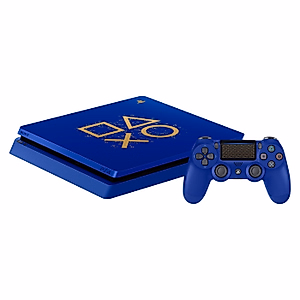 Playstation 4 Slim 2TB SSD Limited Edition Days of Play Blue Console with Controller Bundle Enhanced with Fast Solid State Drive (Renewed)