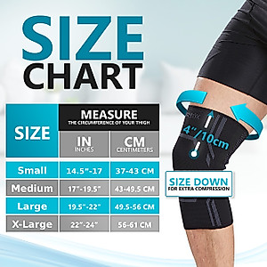 Knee Compression Sleeve for Men and Women (2 Pack), Knee Support Brace for Running and Work out (Medium)