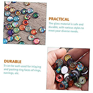 VILLCASE 200 pcs Gem Patch Mosaic Tile Jewelry Making Supplies Magnet Beads Beads DIY Domed Gemstone Patch Ear peircing kit Halloween Jewelry Gems Patch Glass 3D hat for Shoes