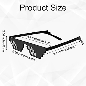 WLLHYF 2 Pack Thug Life Sunglasses Mosaic Pixel Glasses Party Dress Up Shades Funny Unisex Photo Props for Women Men Kid