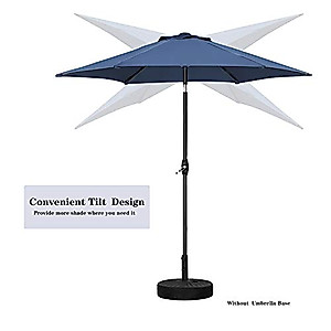 HYD-Parts 9FT Patio Umbrella Outdoor Table Umbrella,Market Umbrella with Push Button Tilt and Crank for Garden, Lawn, Deck, Backyard & Pool (Navy Blue)