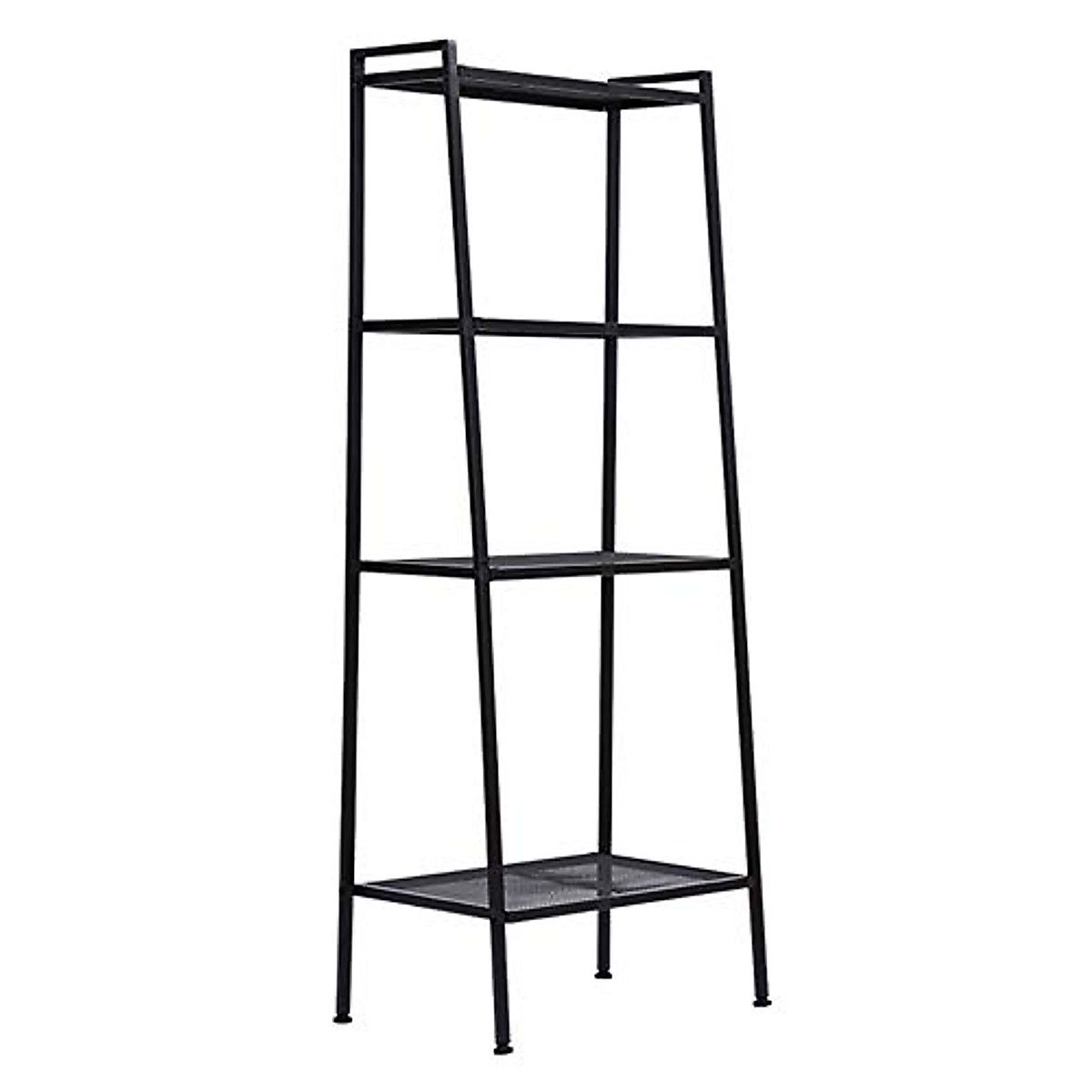 Metal Storage Rack, FOME 4-Shelf Shelving Heavy Duty Adjustable Shelves Storage Shelf Corner Shelf Free Standing Ladder Shaped Plant Flower Stand Rack for Laundry Bathroom Kitchen Pantry Closet