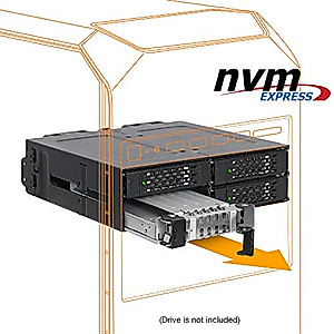 ICY DOCK 4 Bay 2.5 NVMe U.2/U.3 SSD PCIe 4.0 Rugged Mobile Rack Enclosure for 5.25" Bay (4 x Mini-SAS HD) | ToughArmor MB699VP-B