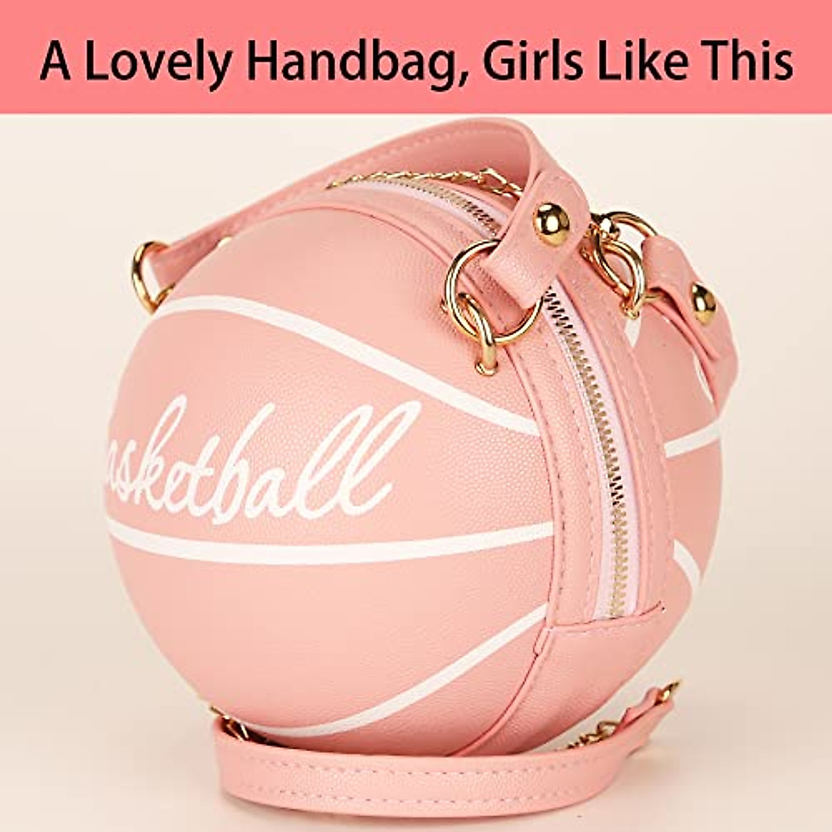 WLC Basketball Shape Purse,PU Special Shape Shoulder Girls' Bag