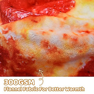 BROSHAN Funny Blanket Adult Size-Novelty Sofa Bed Throws, Double Sided Pizza Blanket 80 in, Soft Fleece Wrap Blankets for Gag Gifts