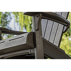 Keter Adirondack Rocker Resin Outdoor Furniture Patio Chair -Perfect for Porch, Pool, and Fire Pit Seating, Dark Grey