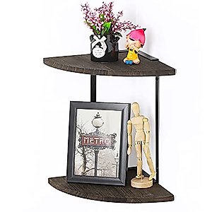 SEHERTIWY Corner Floating Shelves for Wall, 7 Tier Rustic Wall Shelves Corner Storage Shelves Small Shelf White Floating Shelves for Bedroom, Living Room, Bathroom, Kitchen
