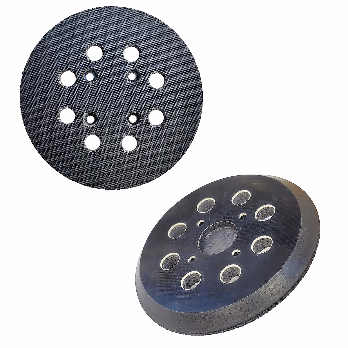 2 Pack 5 inch 8 Holes Sander Backing Pad, Hook and Loop, Replacement Pad for Random Orbit Sander