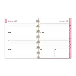 Blue Sky 2024 Weekly and Monthly Planner, January - December, 8.5" x 11", Frosted Cover, Wirebound, Mimi Pink (137264-24)