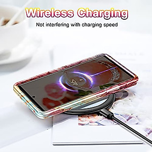 Btscase Case, Marble Pattern 3 in 1 Heavy Duty Shockproof Full Body Rugged Hard PC+Soft Silicone Drop Protective Women Girl Covers for Google Pixel 7 Pro (2022), Rose Gold