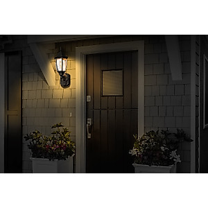 Heath/Zenith Heath Zenith HZ-4192-BK Six-Sided Die-Cast Aluminum Lantern, Black with Beveled Glass