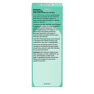 Neutrogena Skin Perfecting Daily Liquid Facial Exfoliant with 7% Glycolic/Citric Acid Blend for Oily Skin, Smoothing & Clarifying Leave-On Face Exfoliator, Oil- & Fragrance-Free, 4 fl. oz