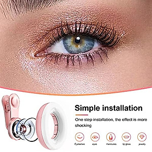 Yuyosunb LED Phone Lens Selfie Ring Light Mobile Phone Fill Light HD Macro Dimmable Lamp Beauty Ringlight