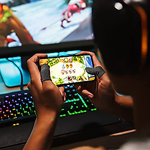 40 Pieces Gaming Finger Sleeve For Gaming Thumb Sleeves Mobile Gaming Finger Protector (Black)