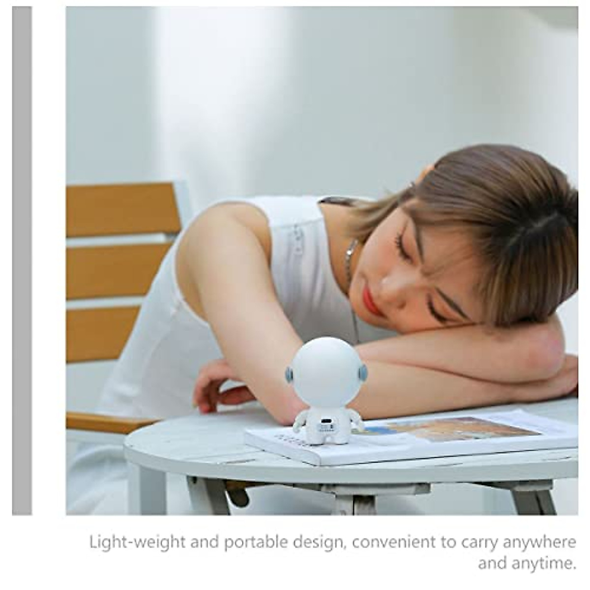 Amosfun Wearable Air Conditioner Rechargeable Neck Fan Neckband Fan Camping Fan with Light Portable Neck Fan