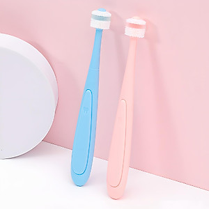 TailGurus 360-Degree Pet Toothbrush, Small Dog and Cat Toothbrush,Pet Teeth Cleaning Toothbrush,Pets 360-Degree Bristle Toothbrush - Super Soft Nylon bristles Tooth Brush,Puppy Supplies (Blue, All)