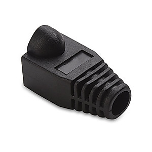 Cable Matters 100-Pack Pass Through RJ45 Modular Plugs for Solid or Stranded UTP Cable & 200-Pack RJ45 Strain Relief Boot in Black