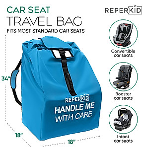 reperkid Premium Car Seat Travel Bag for Airplane - Durable, Universal Fit, Water-Resistant Gate Check Bag with Adjustable Carry Straps - for Safe and Hassle-Free Travel