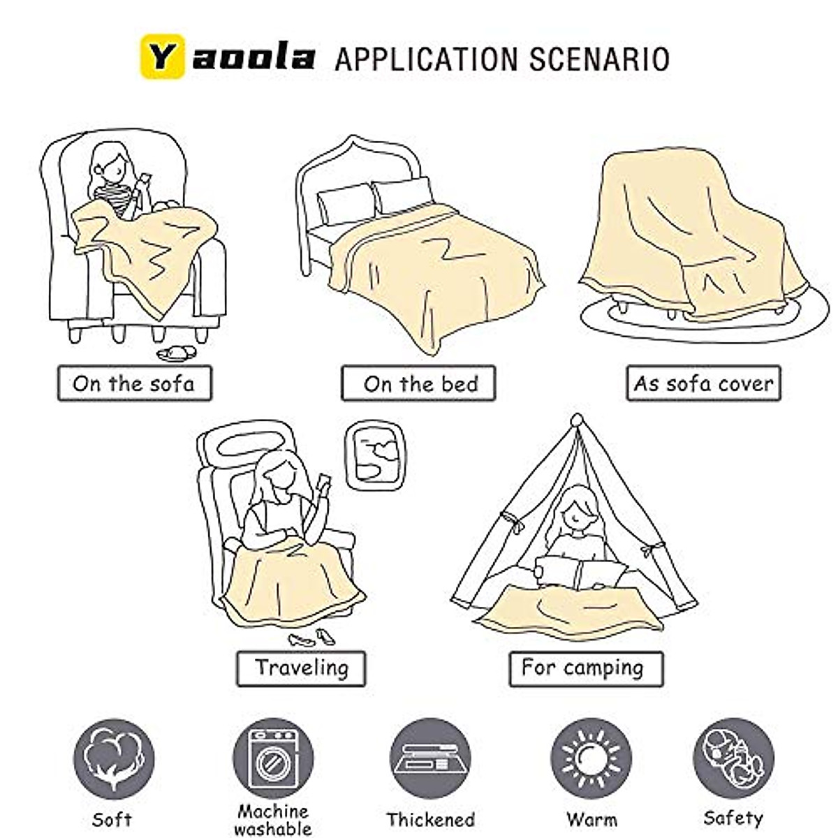 Yaoola Just A Girl Who Loves Laugh Flannel Blanket Soft Cozy for Kids Adults Throw Blanket Fit Couch Sofa Suitable for All Season 80"X60"for Adults