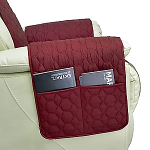 RBSC Home 30 Inch Recliner Cover - Burdungy 100% Waterproof Anti-Slip Large Recliner Slipcovers for Pets, Dogs, Cats and Kids, Washable Protector (30" Burgundy)