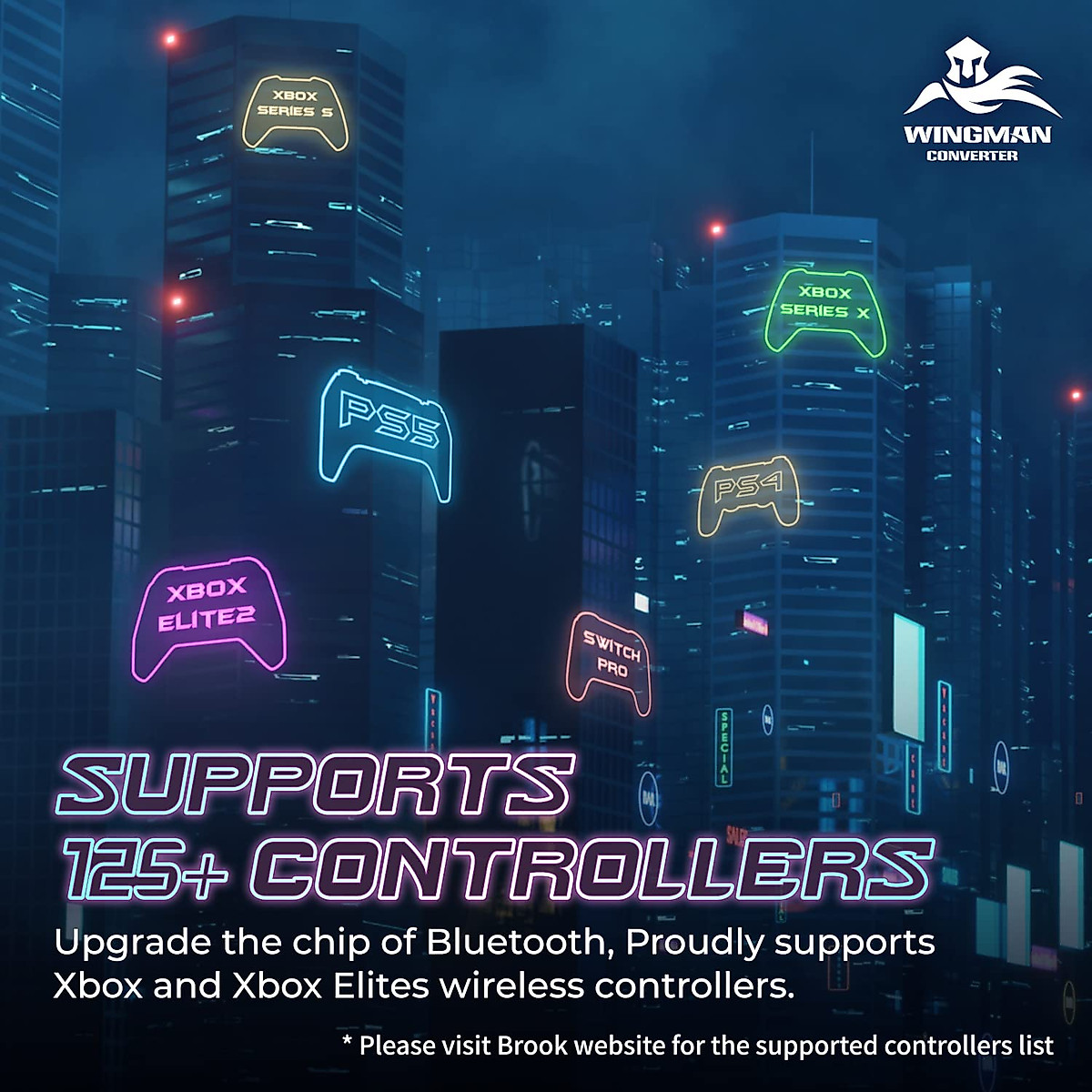 Mcbazel Brook Wingman XE2 Converter for Xbox Series X&S/Xbox One/Elite 2/ PS5/ PS4/ PS3/ Switch Controllers to Switch/ PS4/ PS3 Console/PC with Keychain