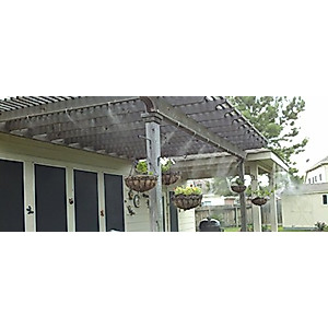 Patio Misting Kit - 250 PSI Patio misting System - Made in USA Pump - Up to 40 Nozzles Misting System - For Residential Misting System - Stainless Steel Misting Nozzles (10 Nozzle System)