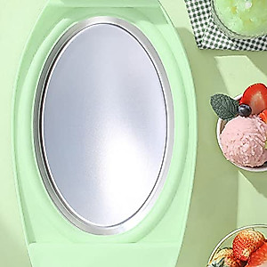 Ice Cream Roller Plate, Practical ABS Plastic Aluminum Wear Resistance Rolled Ice Cream Maker Food Grade for Home (Green)