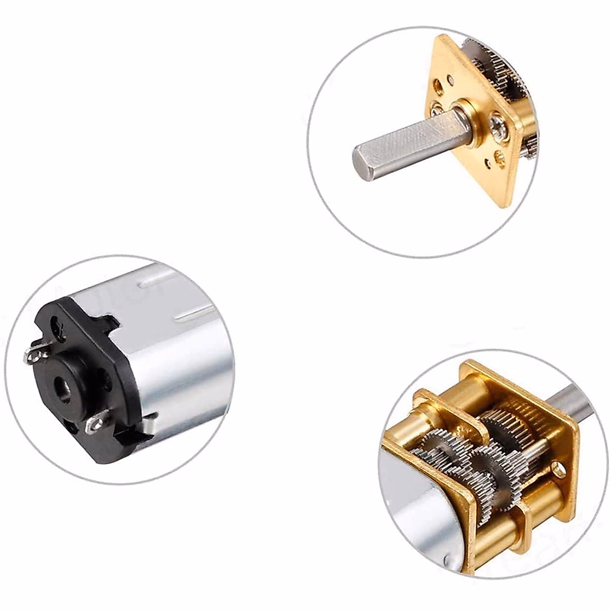 3V 1000RPM Micro DC Gear Speed Reduction Motor with Full Metal Gearbox Motor GA12-N20 3mm Shaft for Robot Models, RC Cars, DIY Toys, Pack of 1, Silver