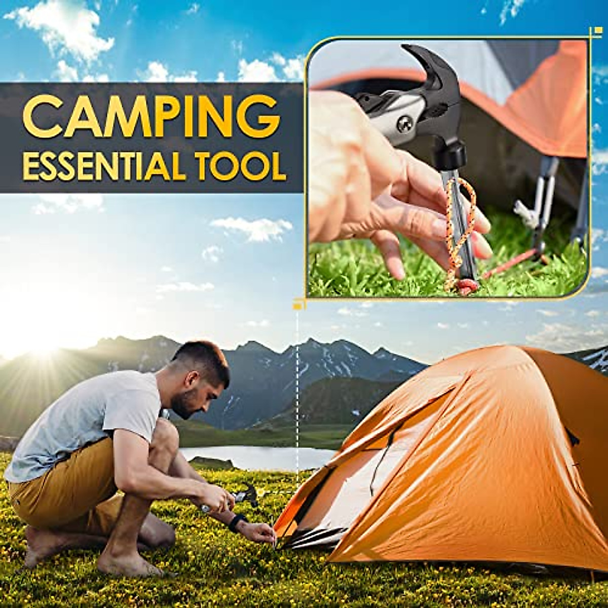 12 in 1 Christmas Stocking Stuffers Hammer Multi Tool and Magnetic Pickup Tool Men Gifts