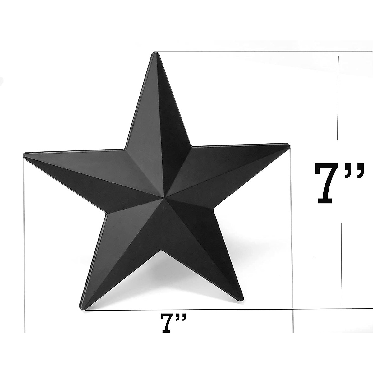 MULL 7" Texas 3D Five Point Star Metal Hitch Cover (Fits 2" Receiver, Black)
