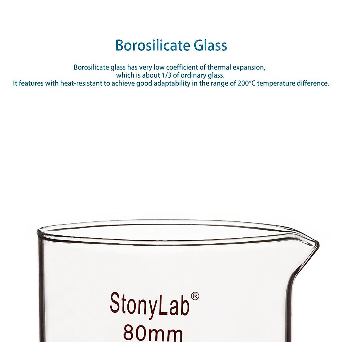 stonylab Crystallizing Dish with Spout and Heavy-Duty Rim, Borosilicate Glass Reusable Crystallizing Dishes for Crystallization and Evaporation, 300ml Capacity OD 100mm