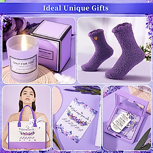 13PCS Christian Gifts for Women Faith, Purple Inspirational Gifts for Women,Christian Birthday Baskets,Religious Catholic Baptism Get Well Soon Baskets for Her Mom,Friends,Sister,Wife,Girlfriends