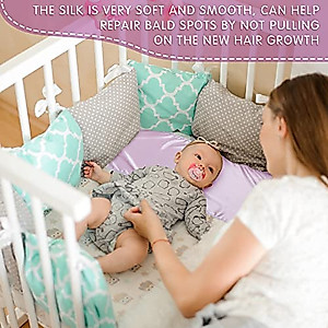 Hosuly 2 Pcs Satin Bassinet Sheet Baby Hair Soft Silk Feeling Sheet Baby Bassinet Sheets for Rectangle Cradle Bassinet Pad Mattress Boys and Girls Newborn and Infant (Pink and Purple)