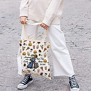 FOTAP Remy Quote Gift Anyone Can Cook Quote Makeup Bag Ratatouille Gift Remy Inspired Zipper Pouch Mouse Chef Cosmetic Bag (anyone cook Tote)