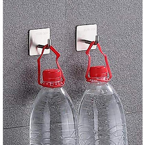 Wall Hooks Adhesive Heavy Duty Outdoor Christamas Hooks for Ornaments Stocking Waterproof Stainless Steel Door Bathroom and Bedroom for Hanging Bags, Key, Coat, Hat, Towel Robe Rack Hanger - 4 Packs