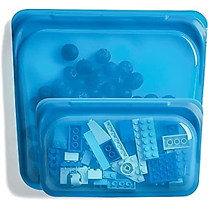 Stasher Silicone Reusable Storage Bag, 2-Pack Lunch/Travel (Blueberry) | Food Meal Prep Storage Container | Lunch, Travel, Makeup, Gym Bag | Freezer, Oven, Microwave, Dishwasher Safe, Leakproof