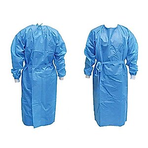 ObboMed Non-Surgical Disposable Isolation Gown with Elastic Cuff (Level 1 Blue Pack of 10)