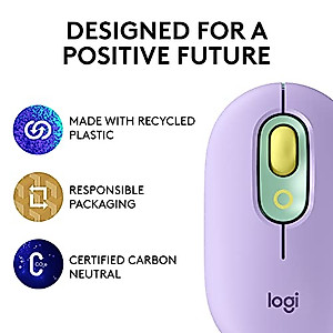 Logitech POP Mouse, Wireless Mouse with Customizable Emojis, SilentTouch Technology, Precision/Speed Scroll, Compact Design, Bluetooth, Multi-Device, OS Compatible - Daydream Mint