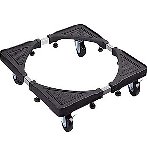 Movable Base Size Adjustable Washing Machine Base for Dryer Refrigerator Telescopic Furniture Dolly Roller with Swivel Locking Casters (4 Wheels) 16-22"